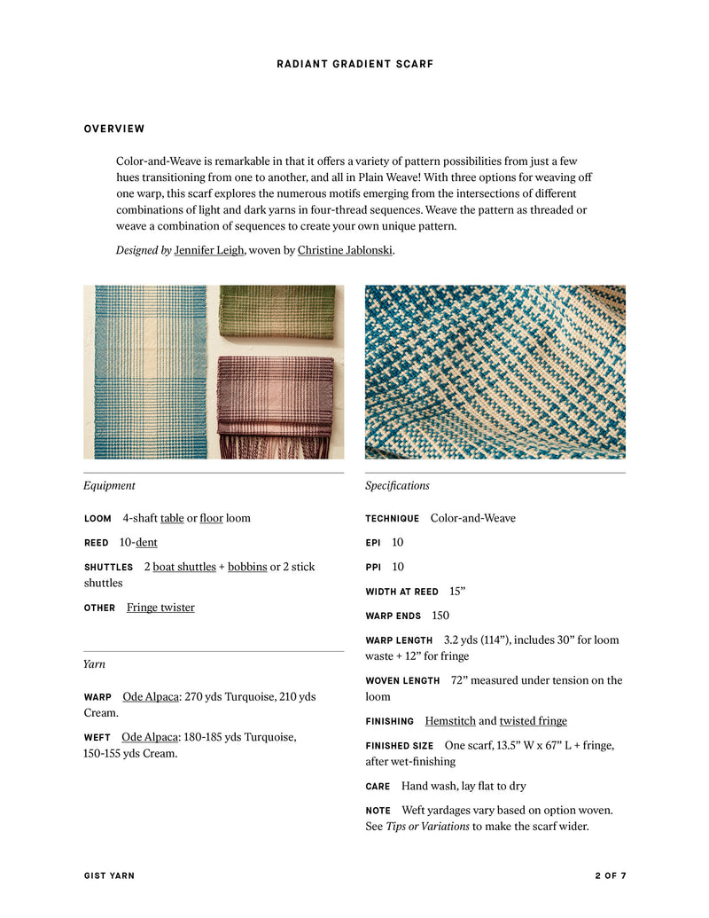 Radiant Gradient Scarf Weaving Pattern - Gist Yarn