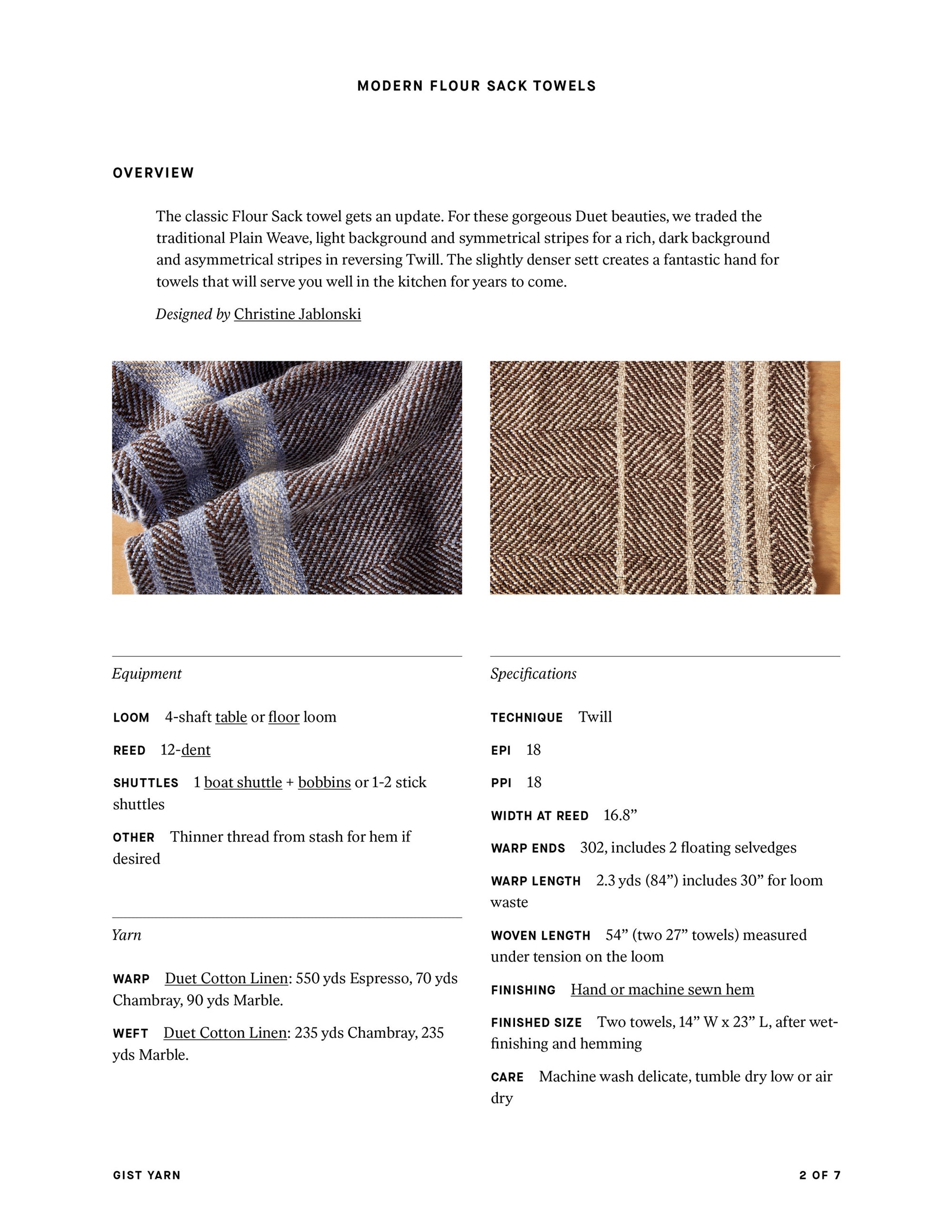 Modern Flour Sack Towels Weaving Pattern - Gist Yarn